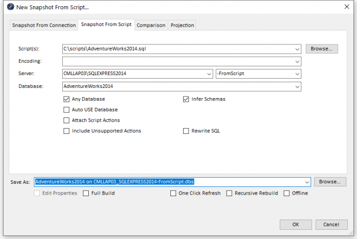 Creating a Snapshot From a Script File - SQLCompass